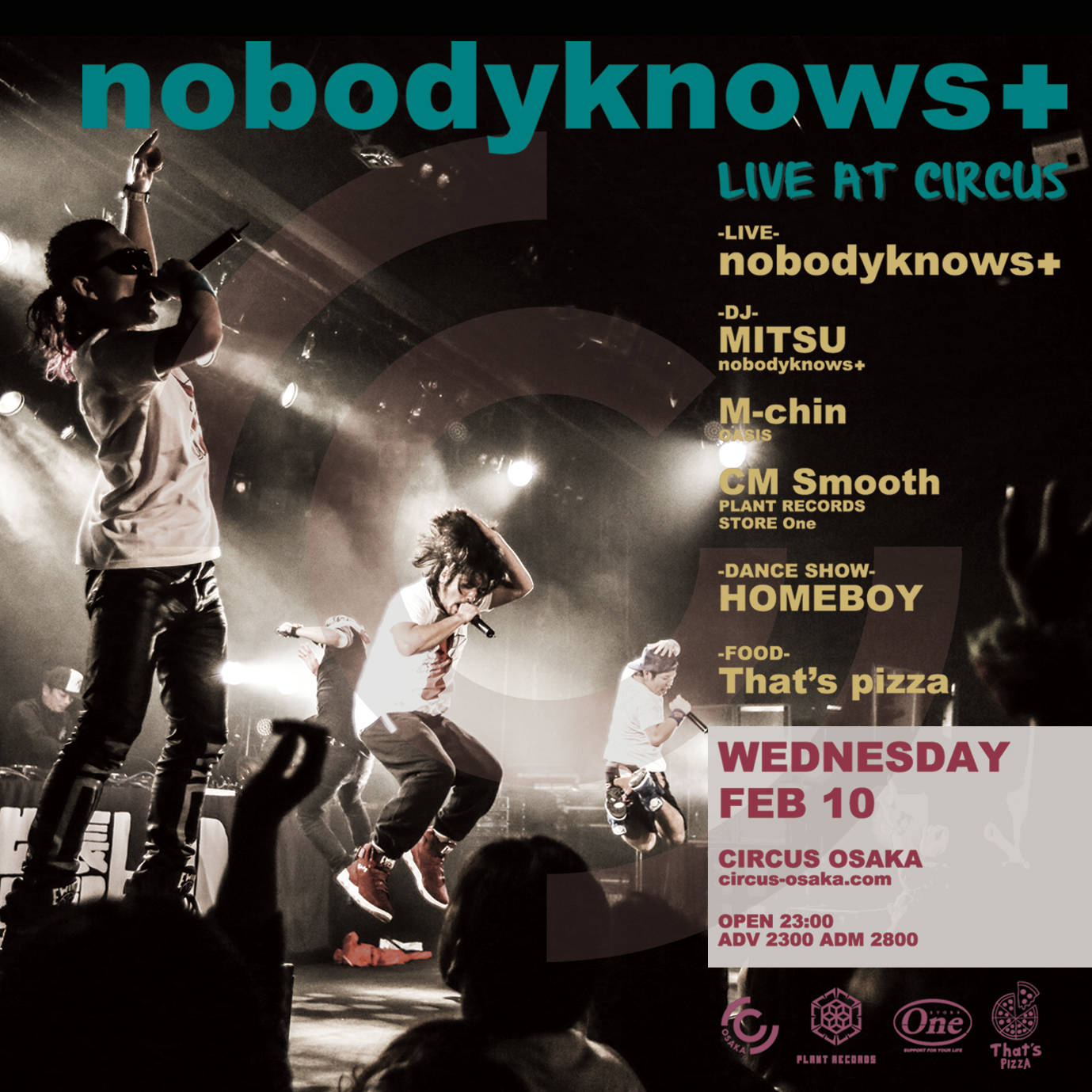 【nobodyknows+】2/10(水)nobodyknows+LIVE AT CIRCUS＠CIRCUS OSAKA ...